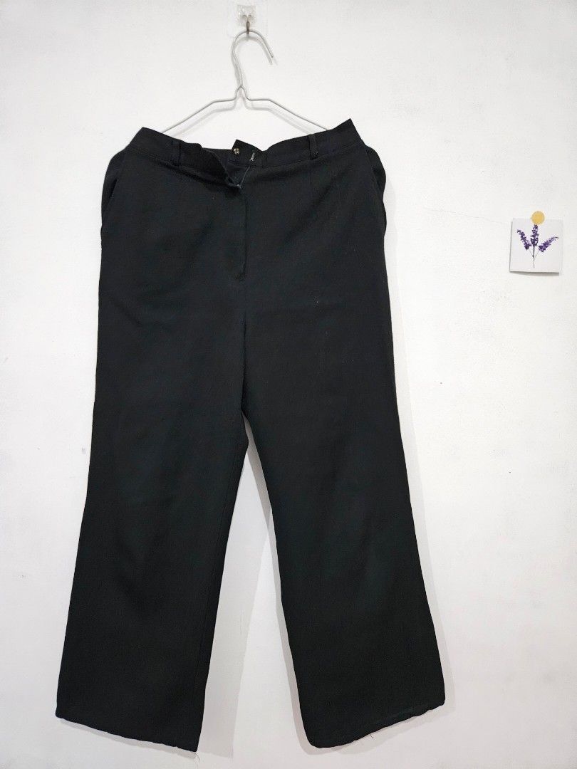 Vintage Black Slack, Women's Fashion, Bottoms, Other Bottoms on Carousell