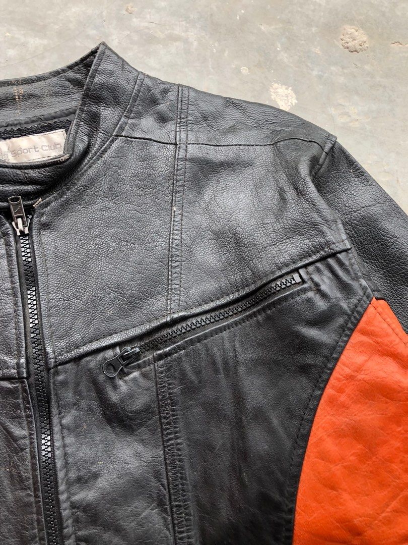 vintage leather honda racing jacket kulit, Men's Fashion, Coats ...