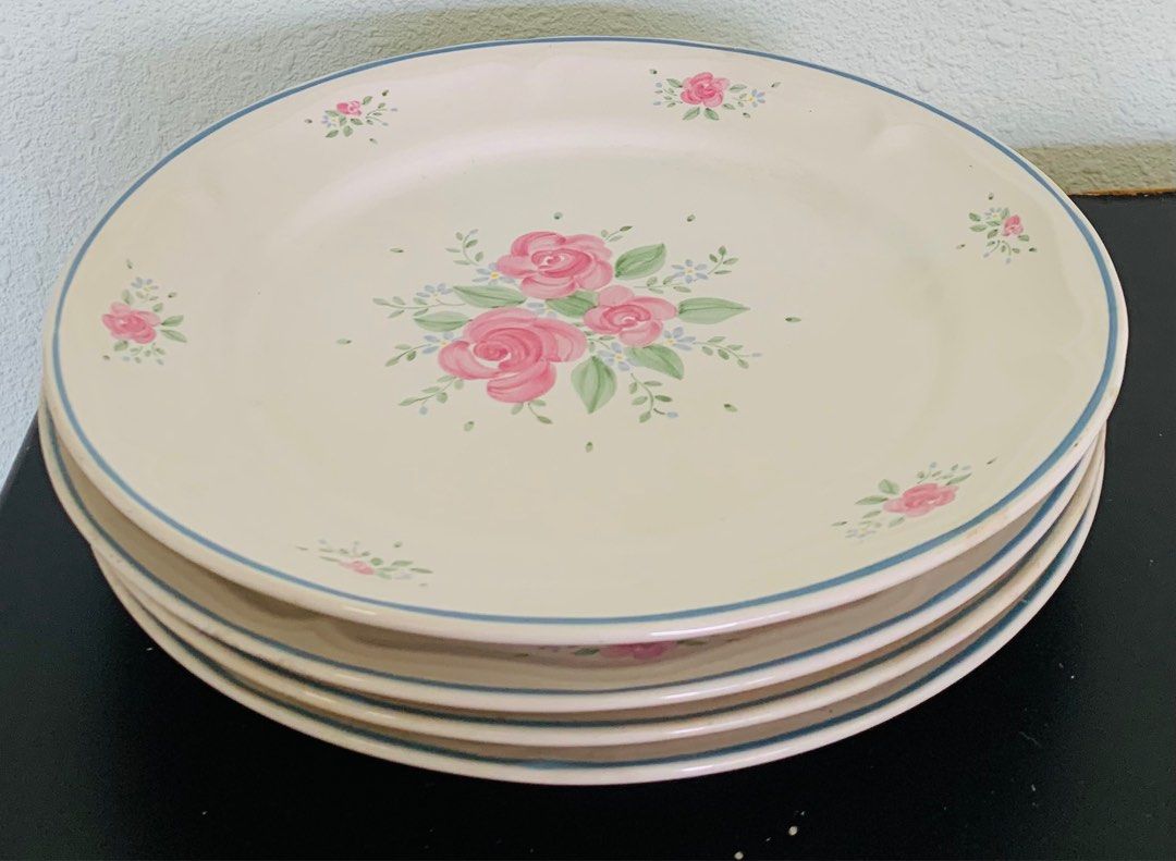 Vintage Rose Design Porcelain Plate (34 years), Furniture & Home Living ...
