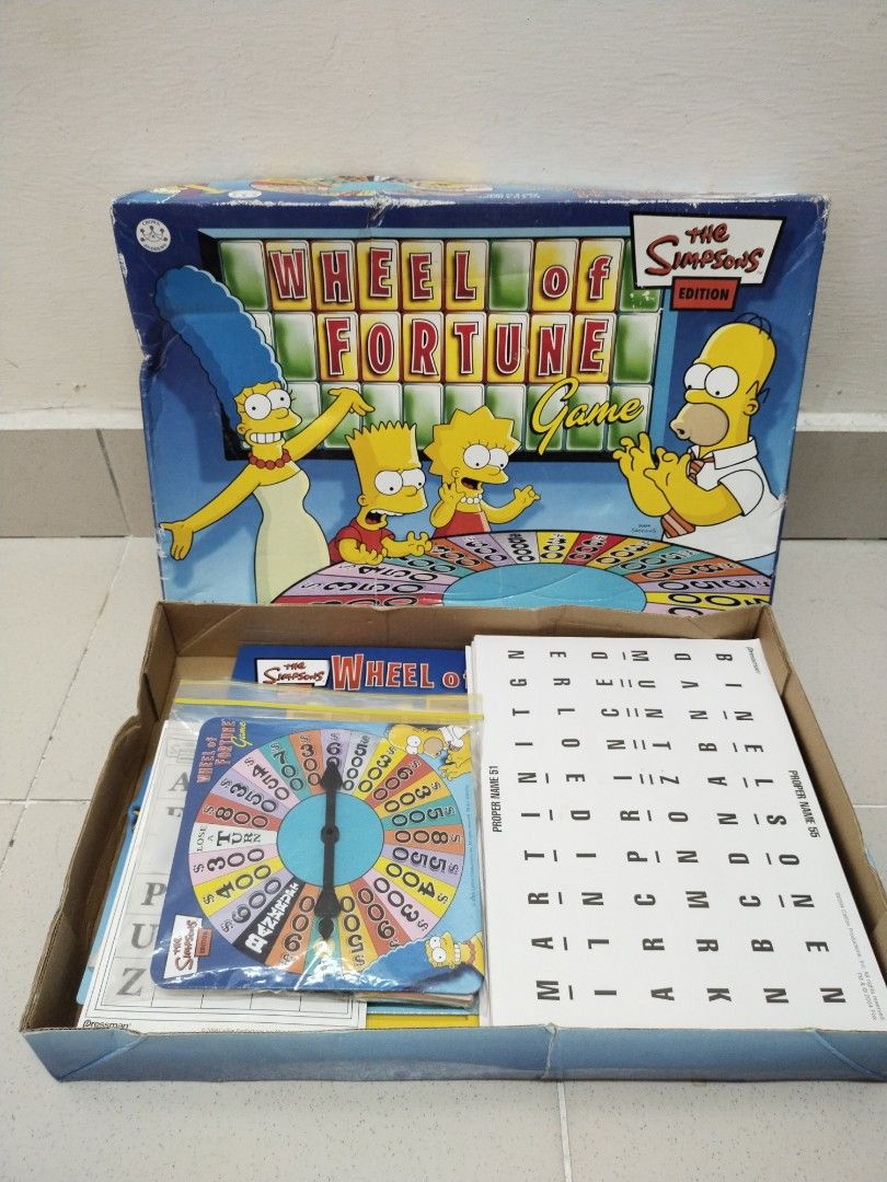 Wheel Of Fortune Game The Simpsons Edition Pressman 2004 Gameboard ...