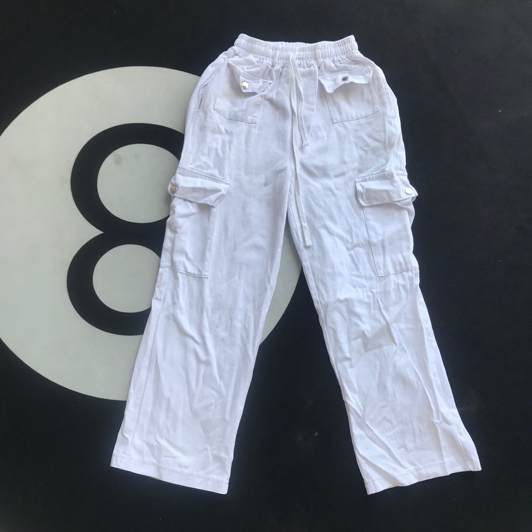 White Cargo Pants Womens Fashion Bottoms Other Bottoms On Carousell 0779