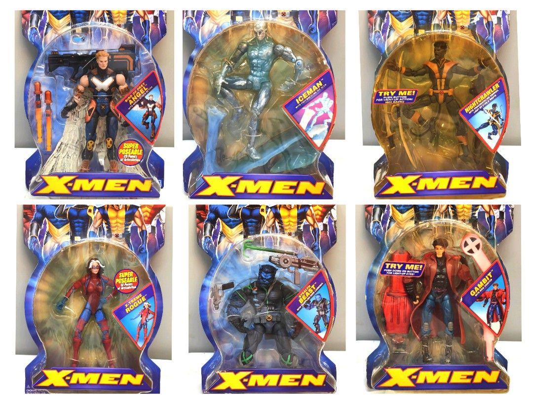 X-Men Classics Angel, Beast, Gambit, Iceman, Nightcrawler, Rogue ...