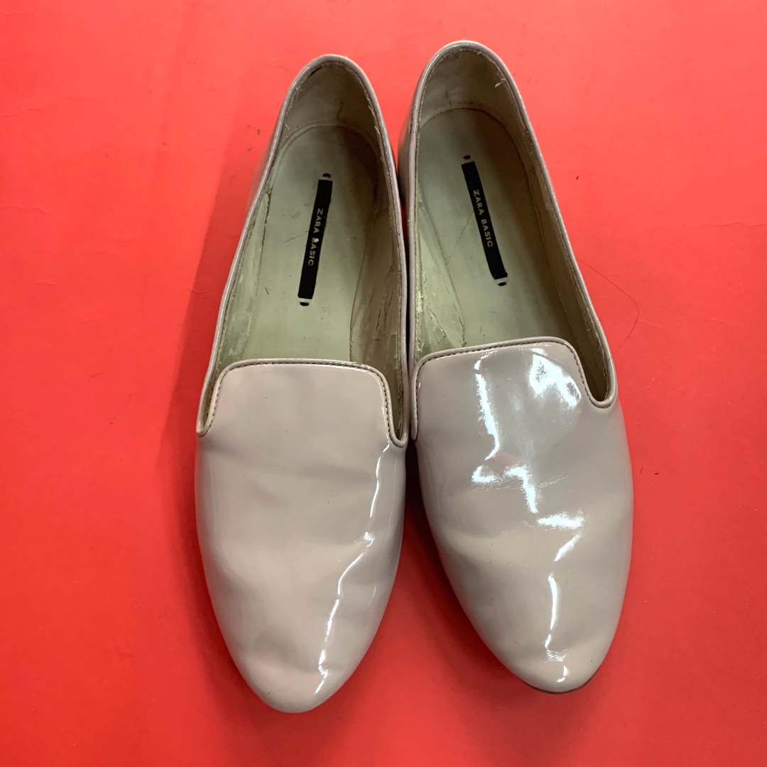 Zara Patent Blush Pointy Lofers on Carousell