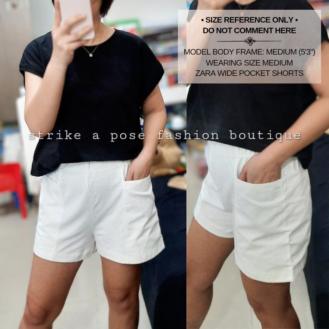 Zara Wide Pocket Shorts (Cotton/Garterized), Women's Fashion, Bottoms ...