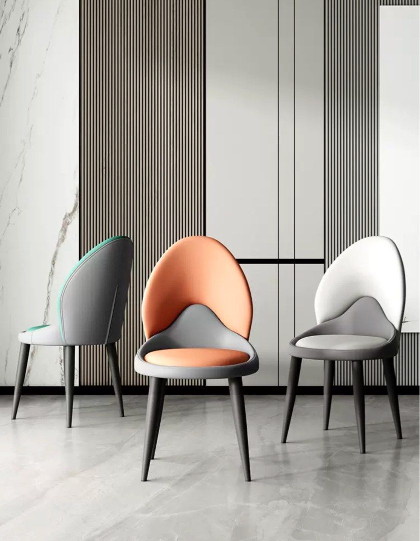 ZOLA Modern Leather Dining Chair, Furniture & Home Living, Furniture ...
