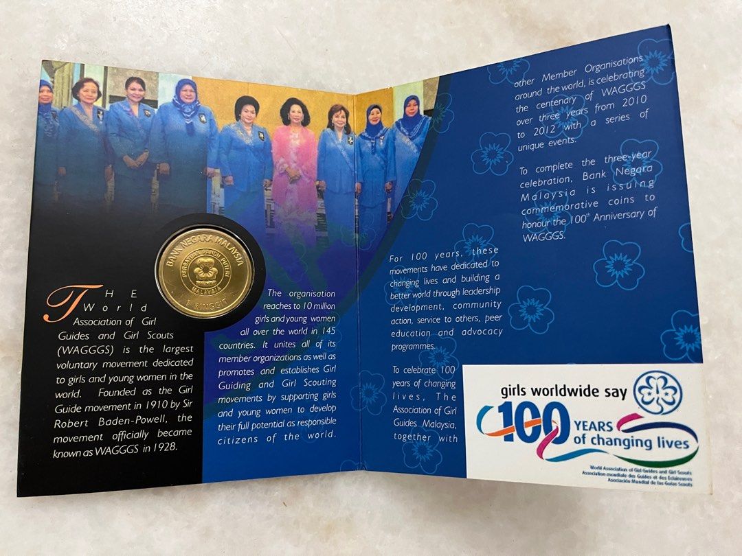 100th Anniversary Girl Guides & Girl Scouts Pandu puteri Coin Card 2012 ...