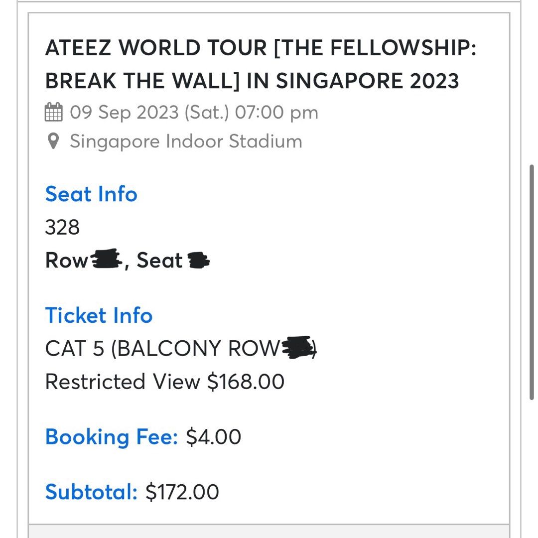 1x ATEEZ sg concert (physical tix), Tickets & Vouchers, Event Tickets on Carousell