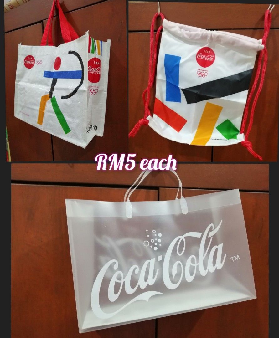 (3 in 1) Coca Cola Coke Bag Drawstring Bag, Hobbies & Toys ...