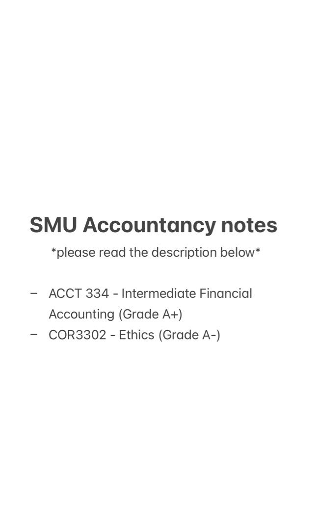 A+ SMU IFA intermediate financial accounting notes acct334 ($20) and A ...