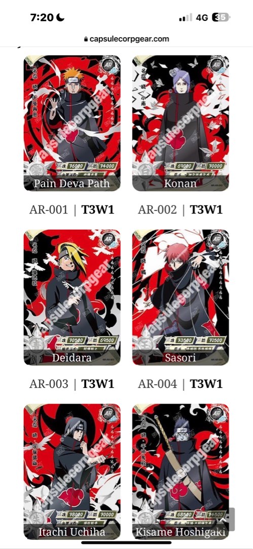 AR Silver Akatsuki Rare - Naruto Kayou Card., Hobbies & Toys, Toys ...