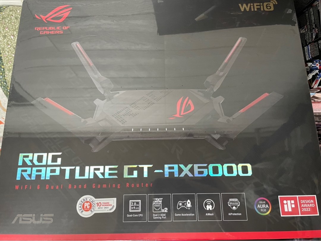 ASUS ROG Rapture GT-AX6000, 電腦＆科技, 電腦周邊及配件, Wifi及上網相關產品 - Carousell