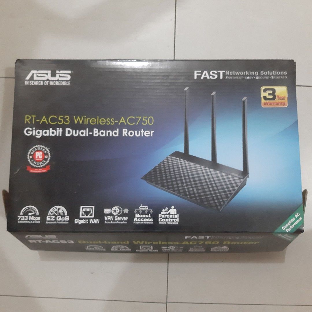 ASUS RT-AC53 WIRELESS AC750 GIGABIT DUAL BAND ROUTER, Computers & Tech ...