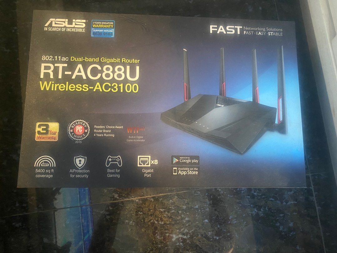 Asus RT-AC88U Dual Band Wireless Ac3100 Router, Computers & Tech, Parts ...