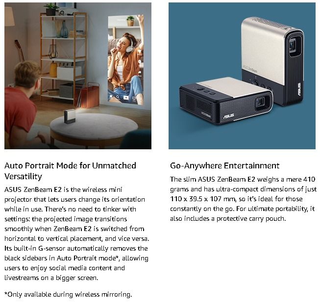 Asus Zenbeam E2 Mini LED Projector, TV & Home Appliances, TV ...