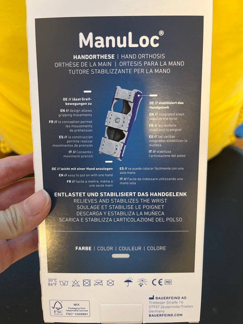 Bauerfeind ManuLoc Handorthese, Health & Nutrition, Braces, Support ...