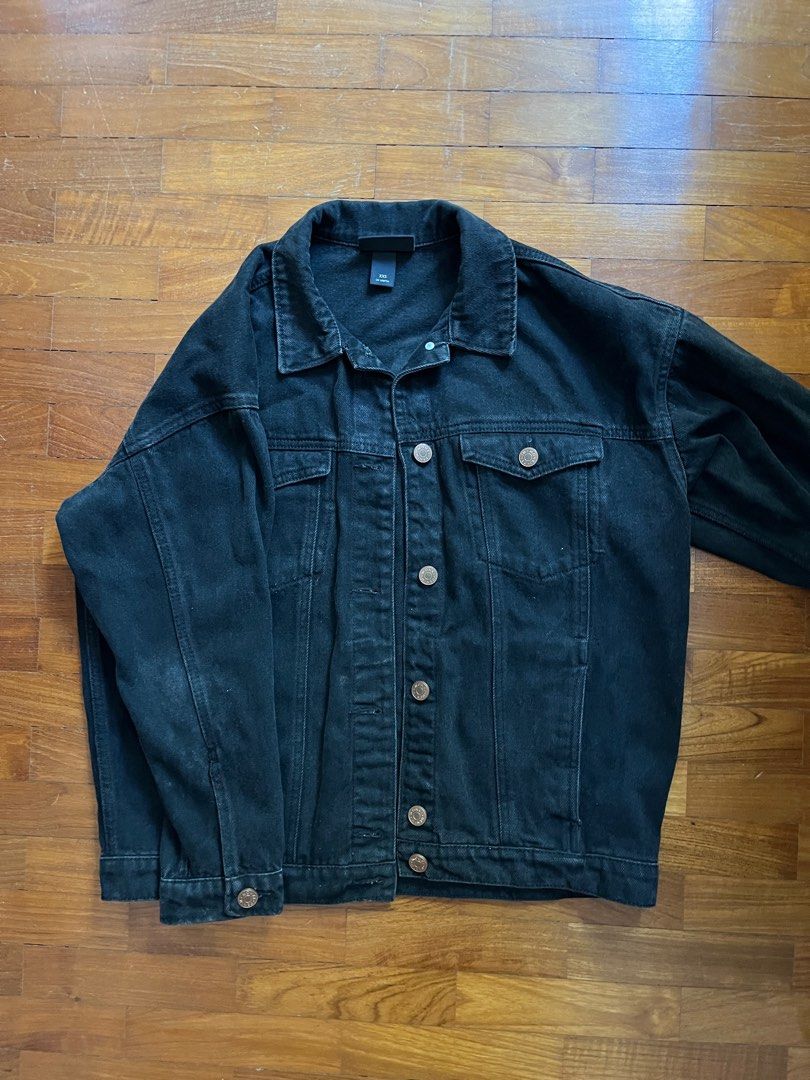 Black Denim Jacket, Women's Fashion, Coats, Jackets and Outerwear on ...