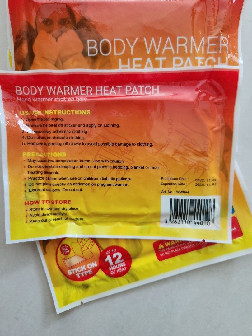 Body Warmer heat patch stick on type heat warm pad 12 hours hrs, Beauty ...