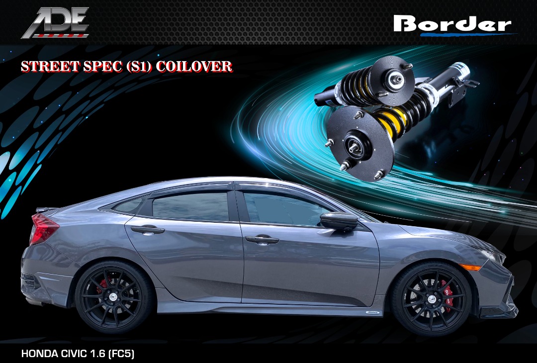 BORDER STREET SPEC (S1) COILOVER ON HONDA CIVIC 1.6 (FC5), Car ...