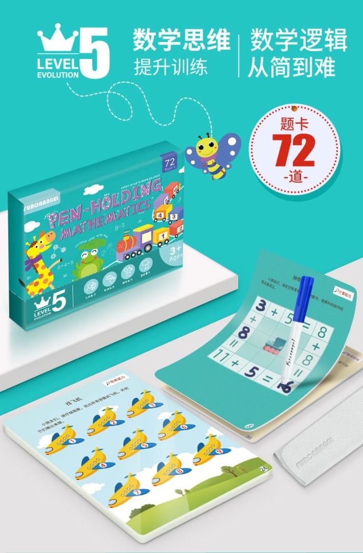 Buku flash cards Pen holding mathematics wipe clean belajar matematika ...