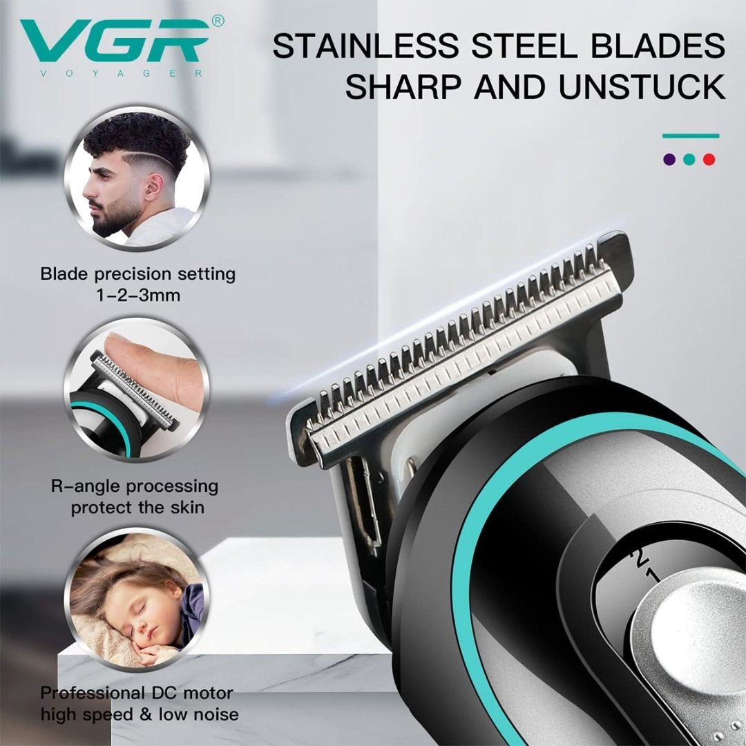 [C0369] VGR V-055 Professional Rechargeable Cordless Electric Hair Clippers Trimmer Haircutting ...