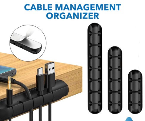Cable Management Organizer 3M Adhesive Hooks Wire Holder Power Clips ...