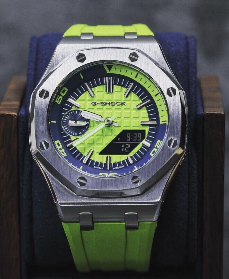 CasiOak Light Green Navy G-Shock GA-2100 Customizable Watches for Men's ...