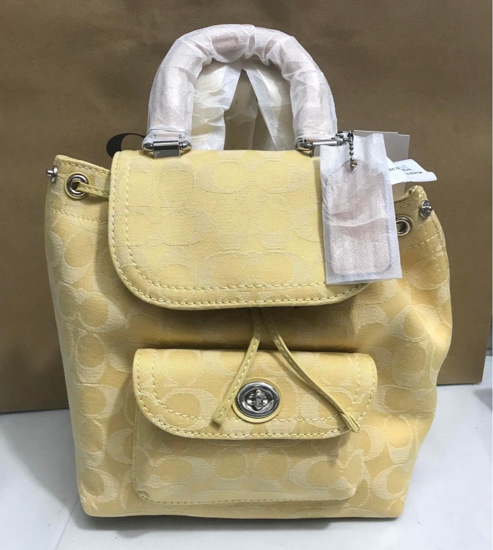 Coach Mini Riya Backpack in Yellow on Carousell