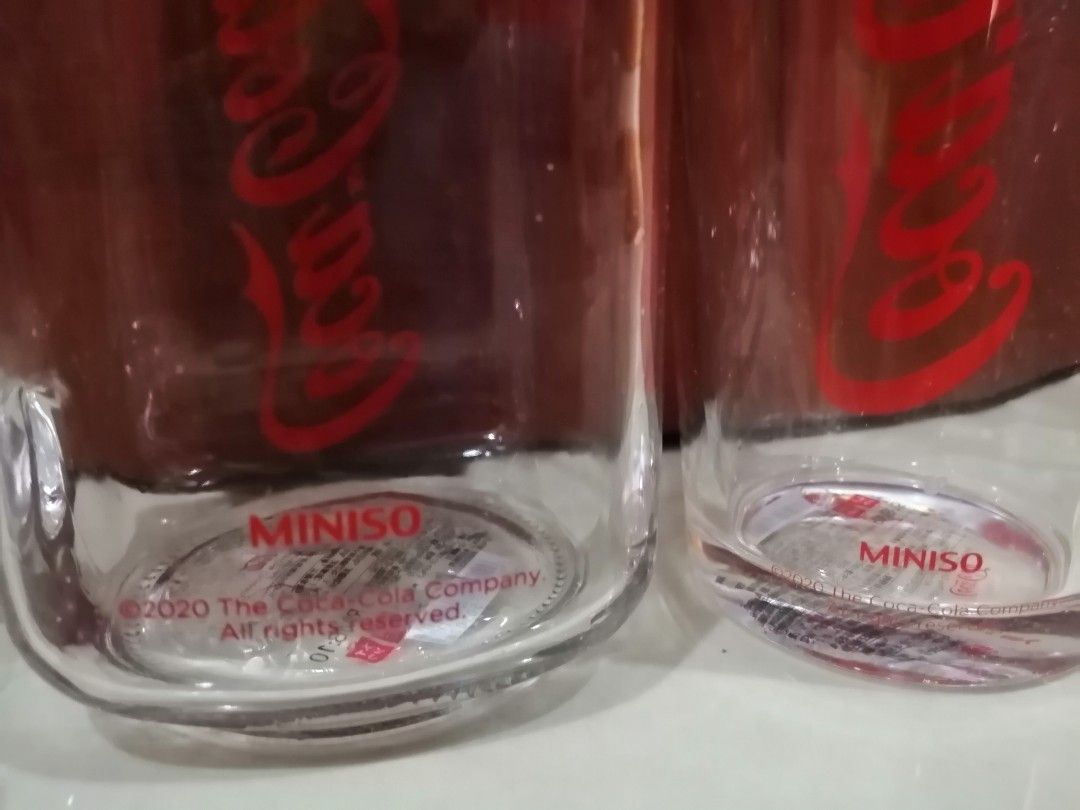 (2 in 1) Coca Cola Coke Miniso Glass Set, Hobbies & Toys, Collectibles ...