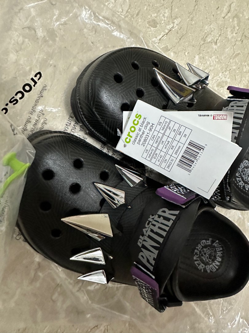 Crocs X Marvel (Black Panther) USM8/W10, Men's Fashion, Footwear ...