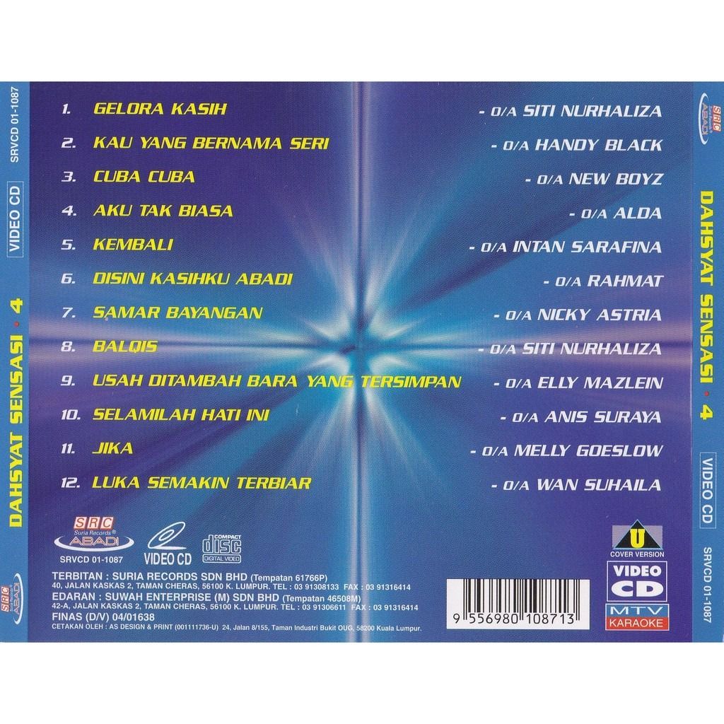 Dahsyat Sensasi Vol.4 VCD MTV Karaoke Siti Nurhaliza Handy Black New ...