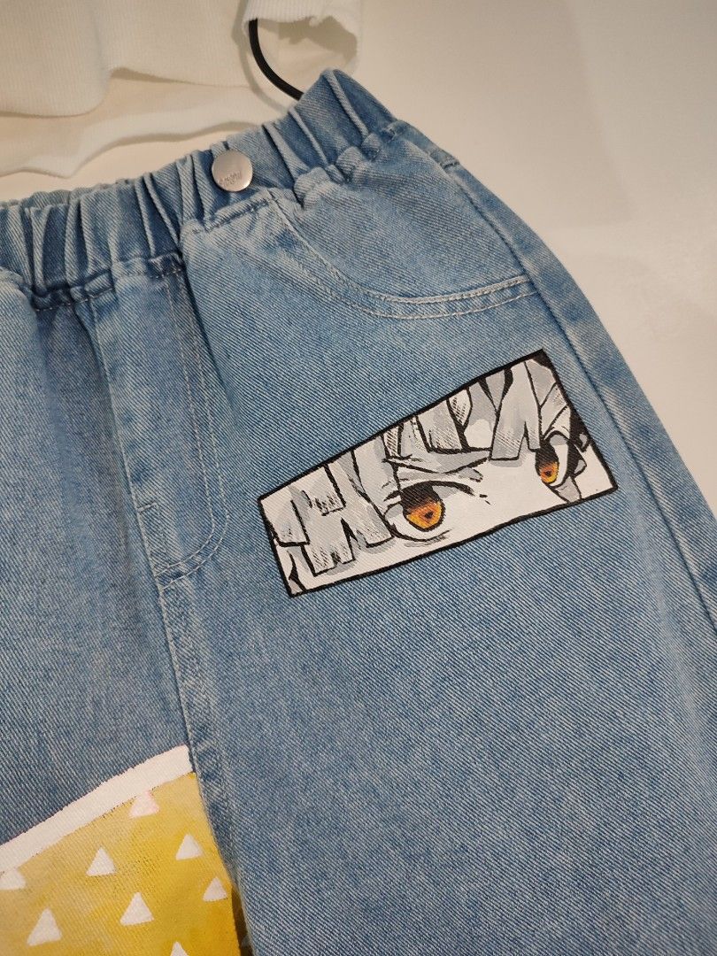 DEMON SLAYER (ZENITSU) HAND-PAINTED PANTS, Women's Fashion, Dresses ...