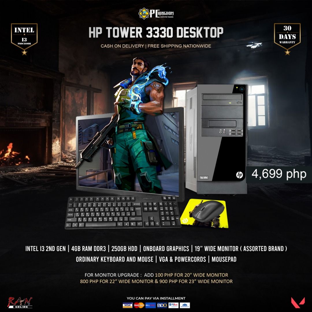 DESKTOP HP pro 3330 MT i3/i5 2nd gen 4g ram DDR3 250gb HDD storage w ...