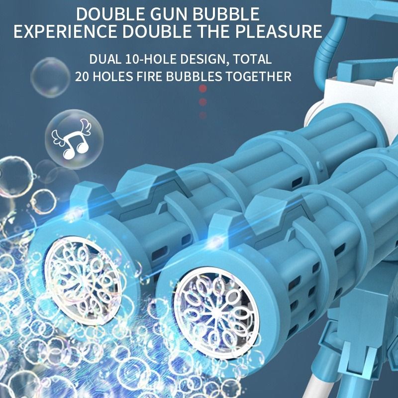 Double Tube Gatling Bubble Machine Children's Electric Rechargeable ...
