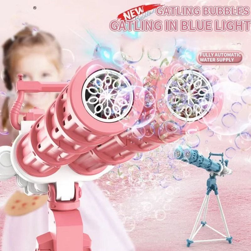 Double Tube Gatling Bubble Machine Children's Electric Rechargeable ...
