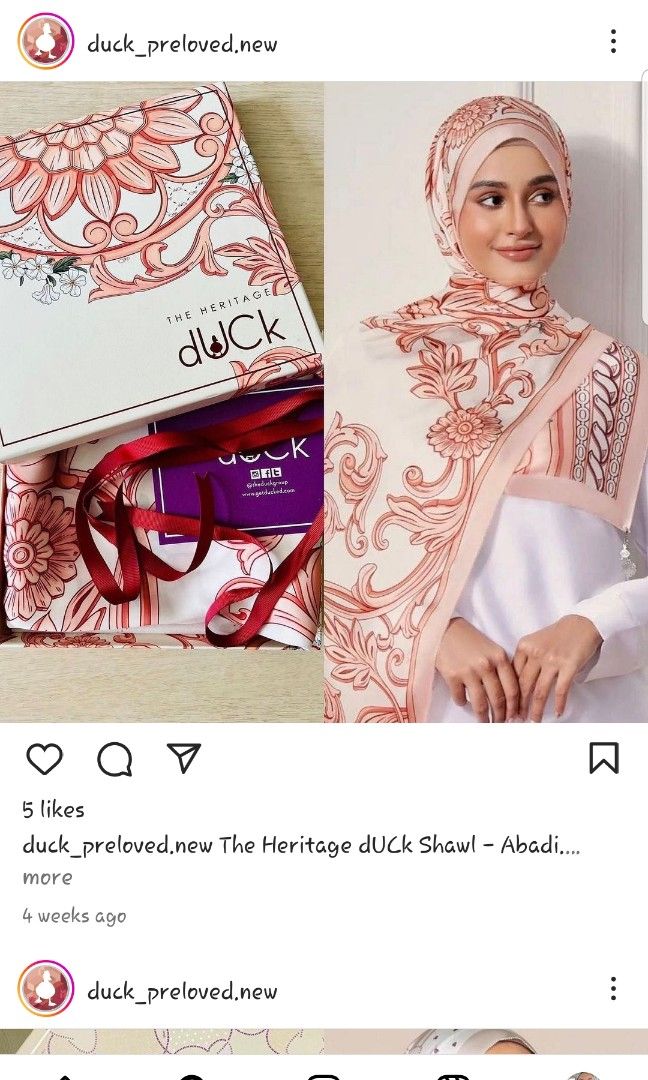 Duck Shawls Heritage (Arca), Women's Fashion, Muslimah Fashion, Hijabs ...