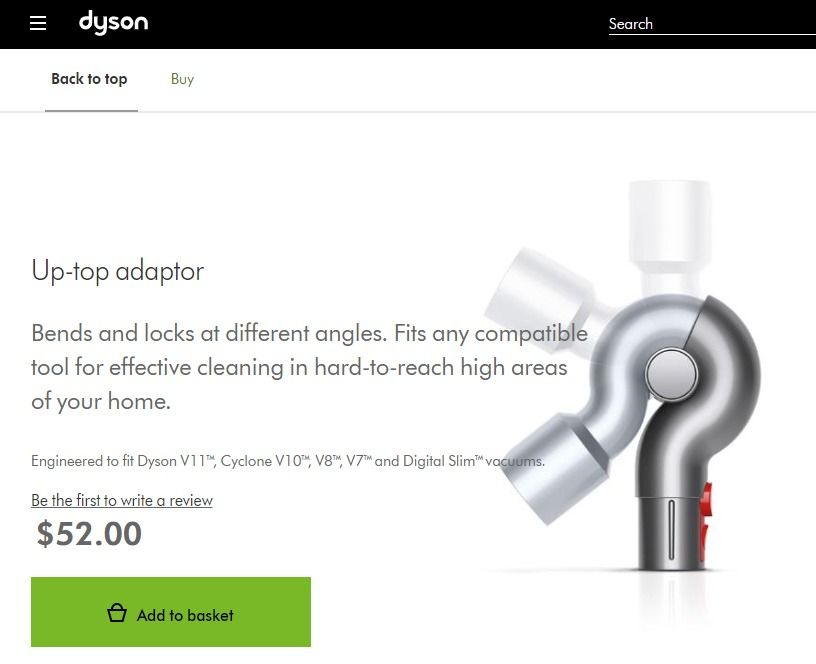 Dyson Up-top adaptor (Original), TV & Home Appliances, Vacuum Cleaner ...