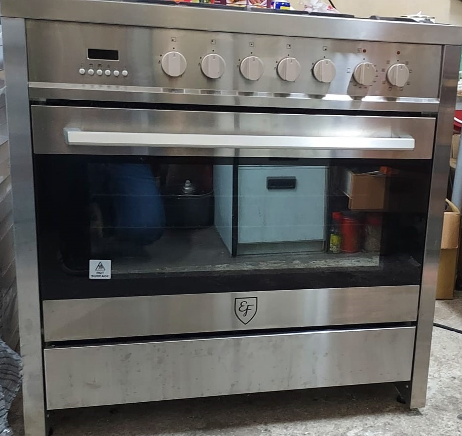 EF 90CM 5 BURNERS FREESTANDING COOKER WITH FULL SIZE OVEN, TV & Home ...