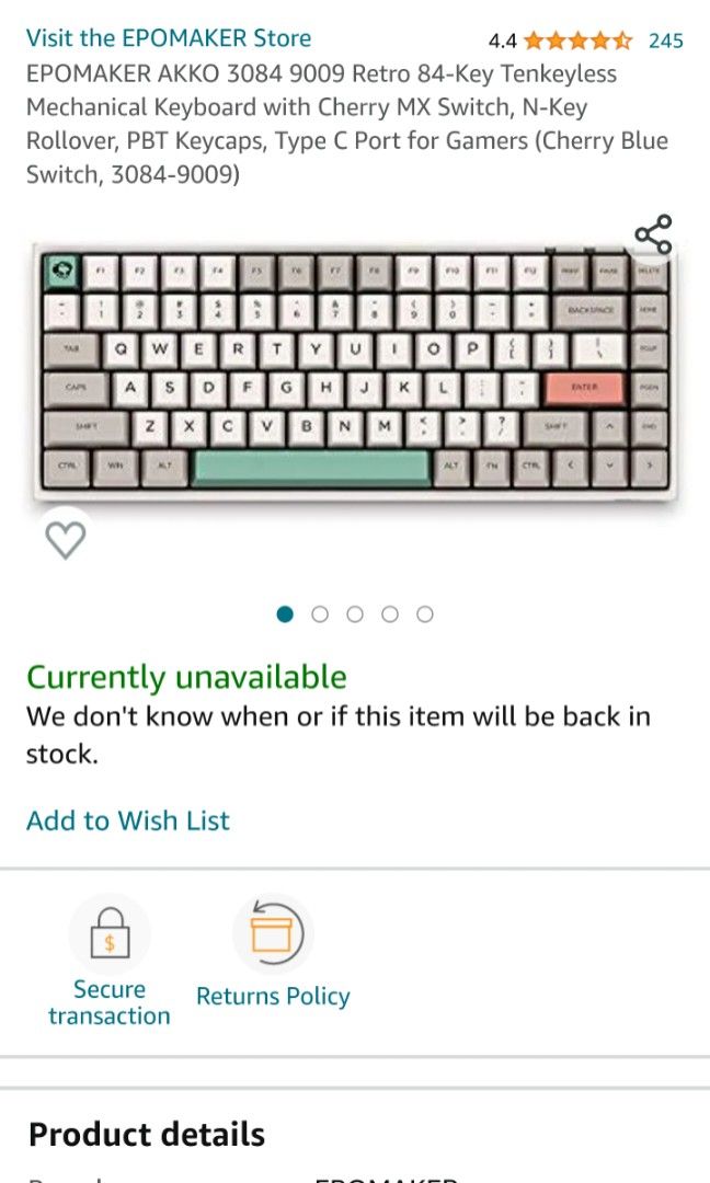 EPOMAKRT AKKO 3084 9009 RETRO 84-KEYS KEYBOARD, Computers & Tech, Parts ...