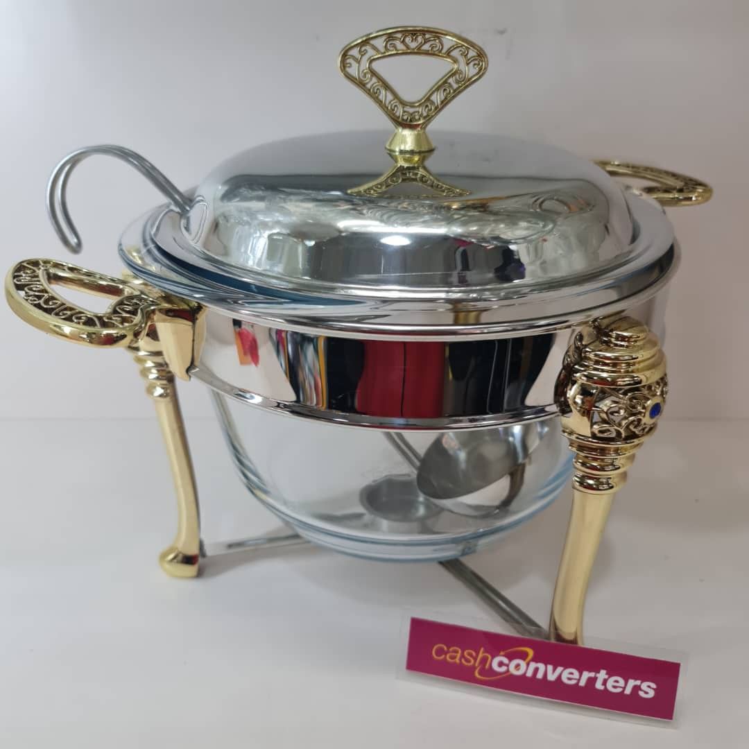 Equinox Chaffing Dish With Lid Round Size with Ladle, Furniture & Home ...