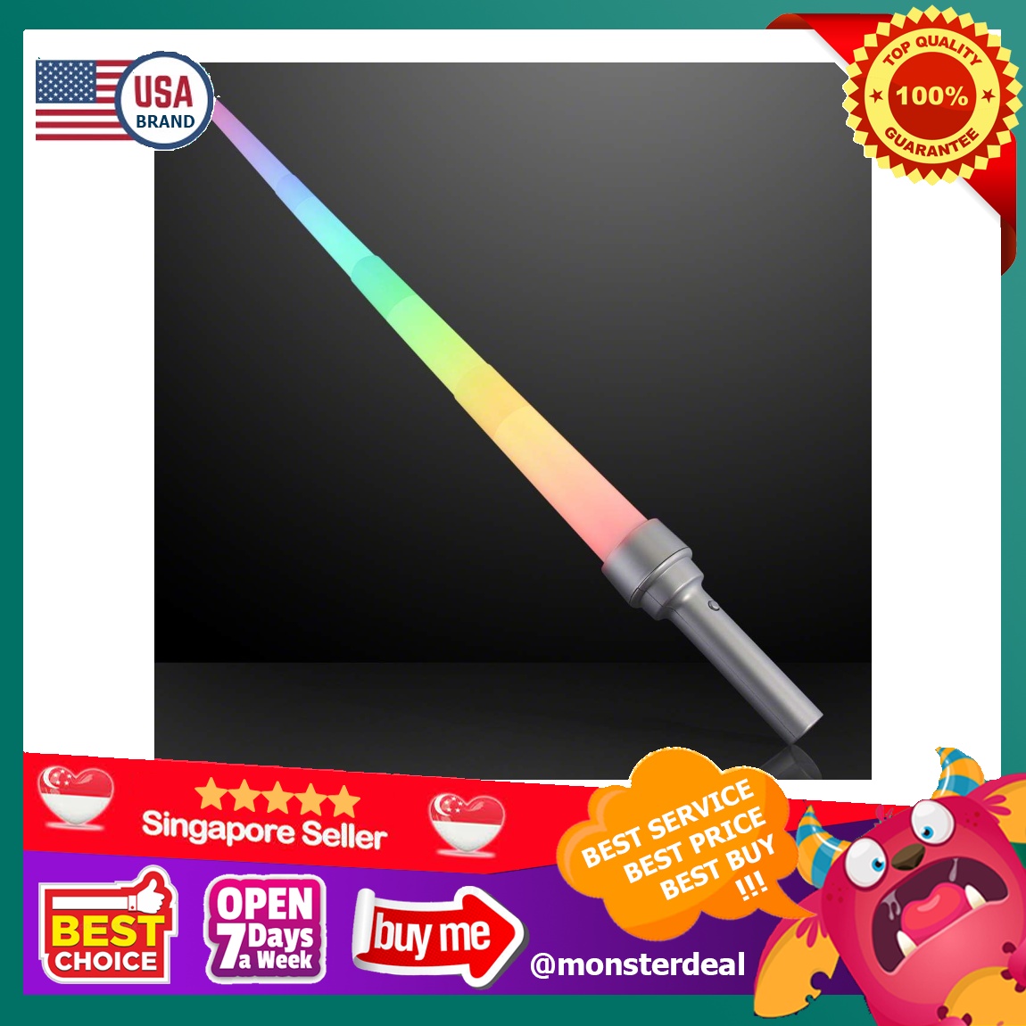 FlashingBlinkyLights Multicolored LED Expandable Light Up Saber Sword ...