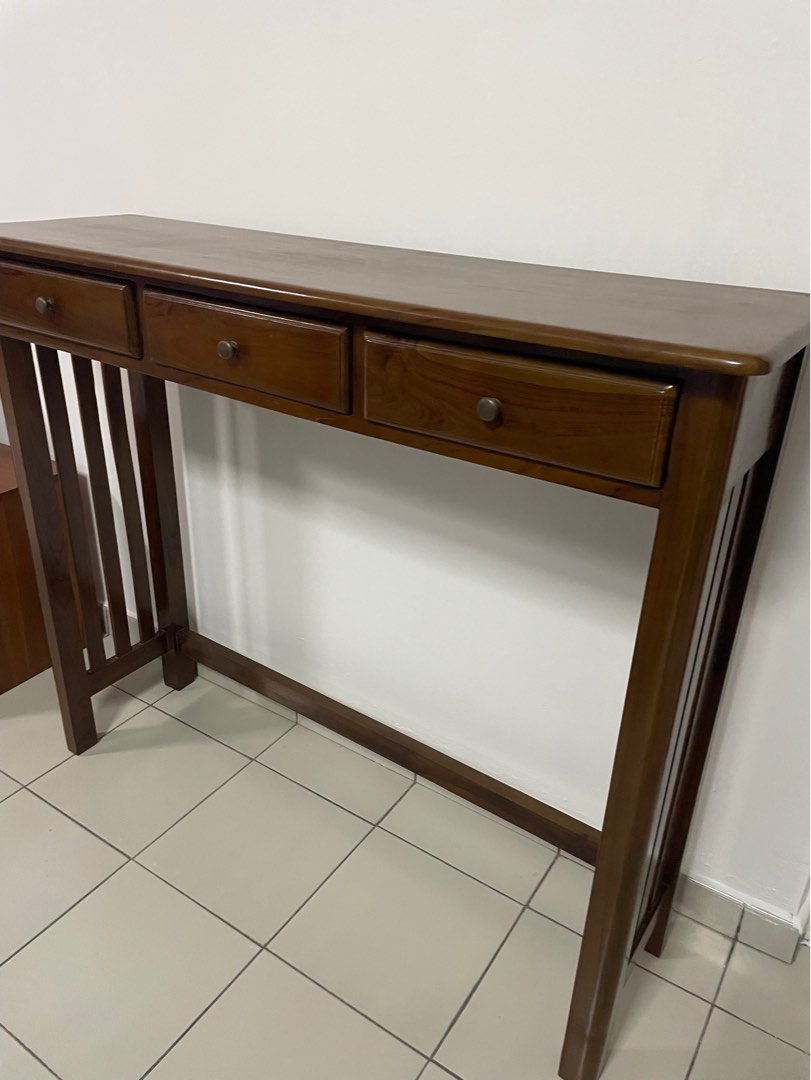 Free Delivery Teak Bar table 100cm high console, Furniture & Home ...