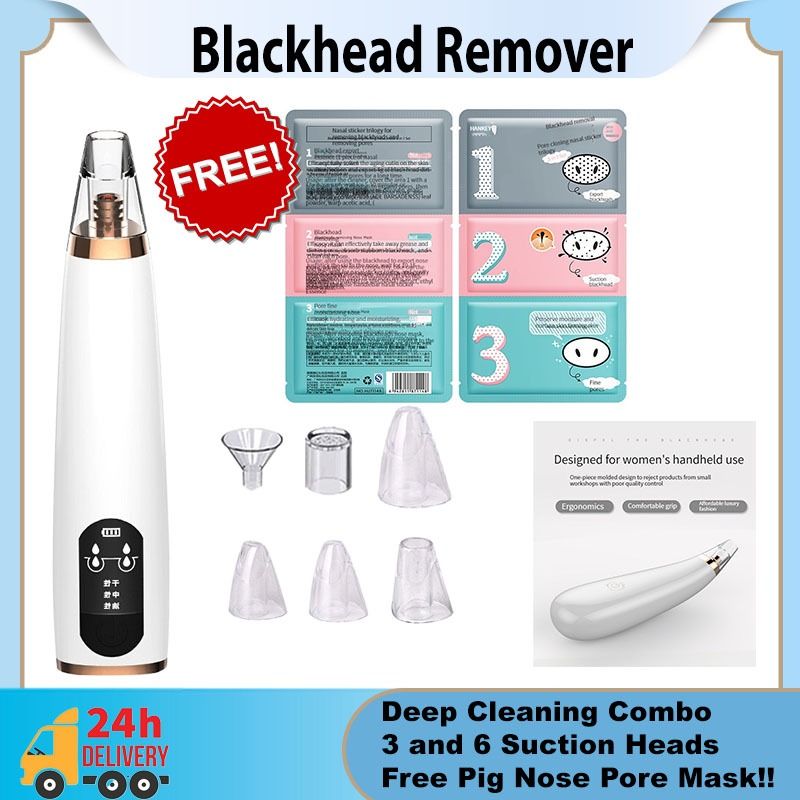 Free Pig Nose Pore Strips Trio Blackhead Remover Vacuum to Clean Face ...