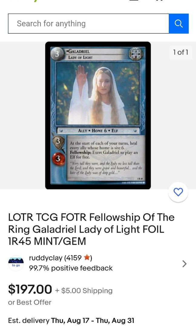 Galadriel Lady of Light - The Lord of the Rings Trading Card Game (LOTR ...
