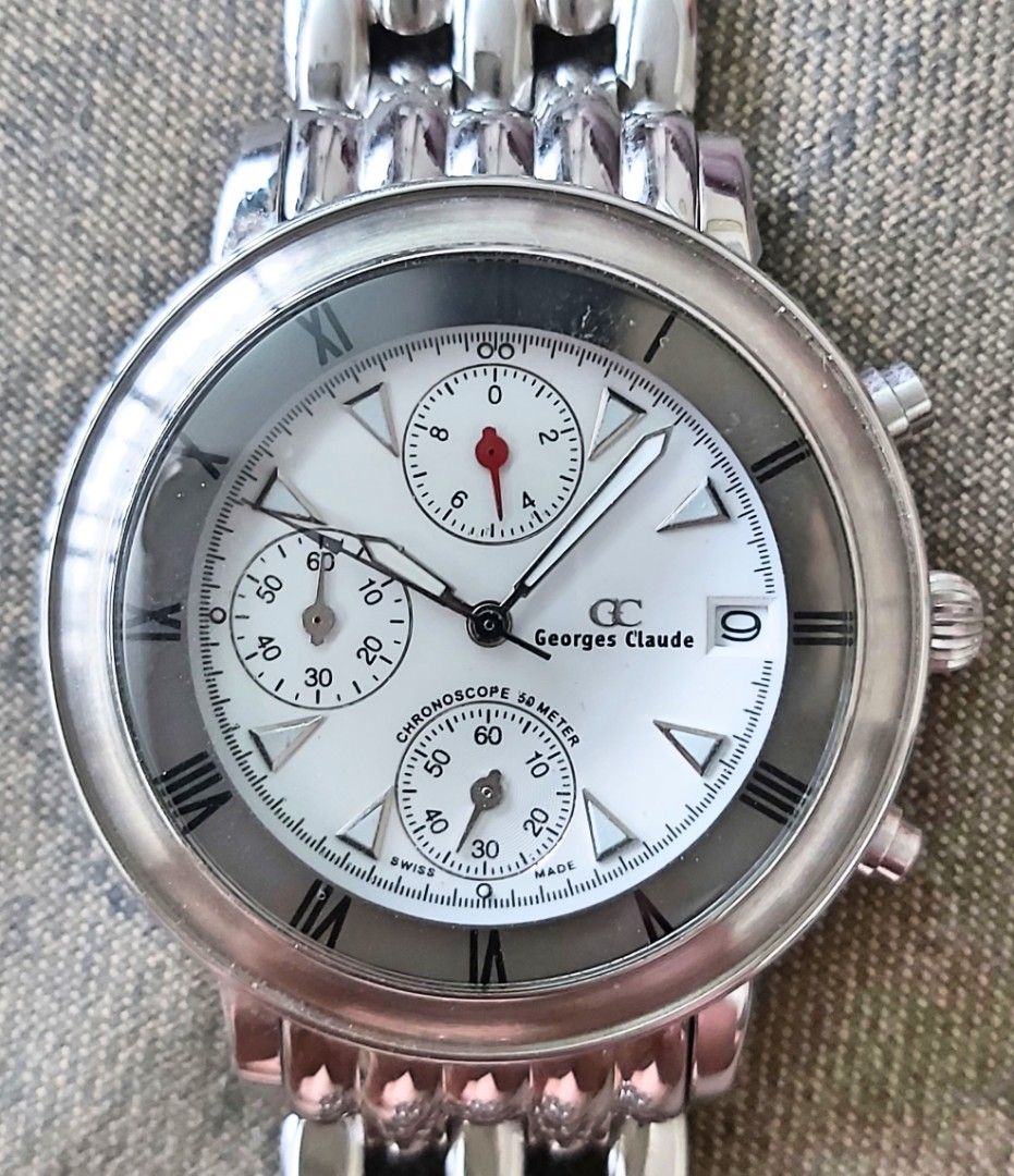 Georges Claude Chronograph Quartz Stainless Steel Bracelet, Men's ...