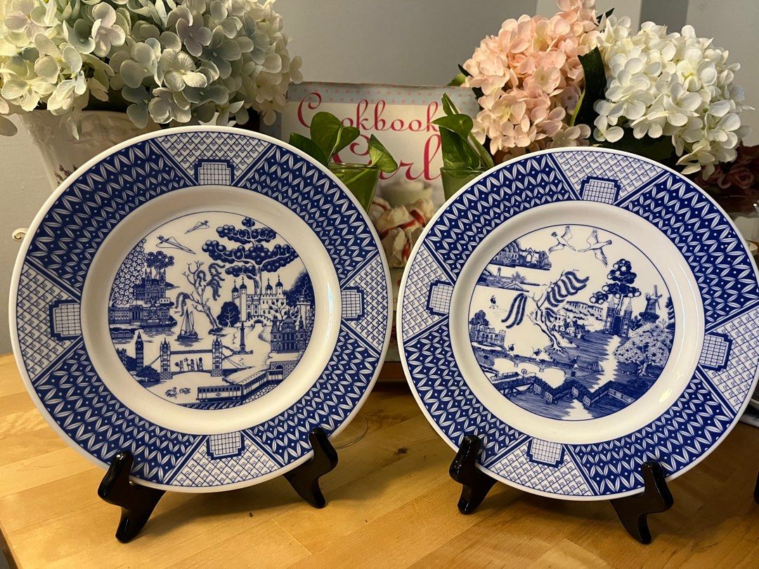 GLADSTONE POTTERY MUSEUM - The Nottingham Willow Plates 2pcs, Furniture ...