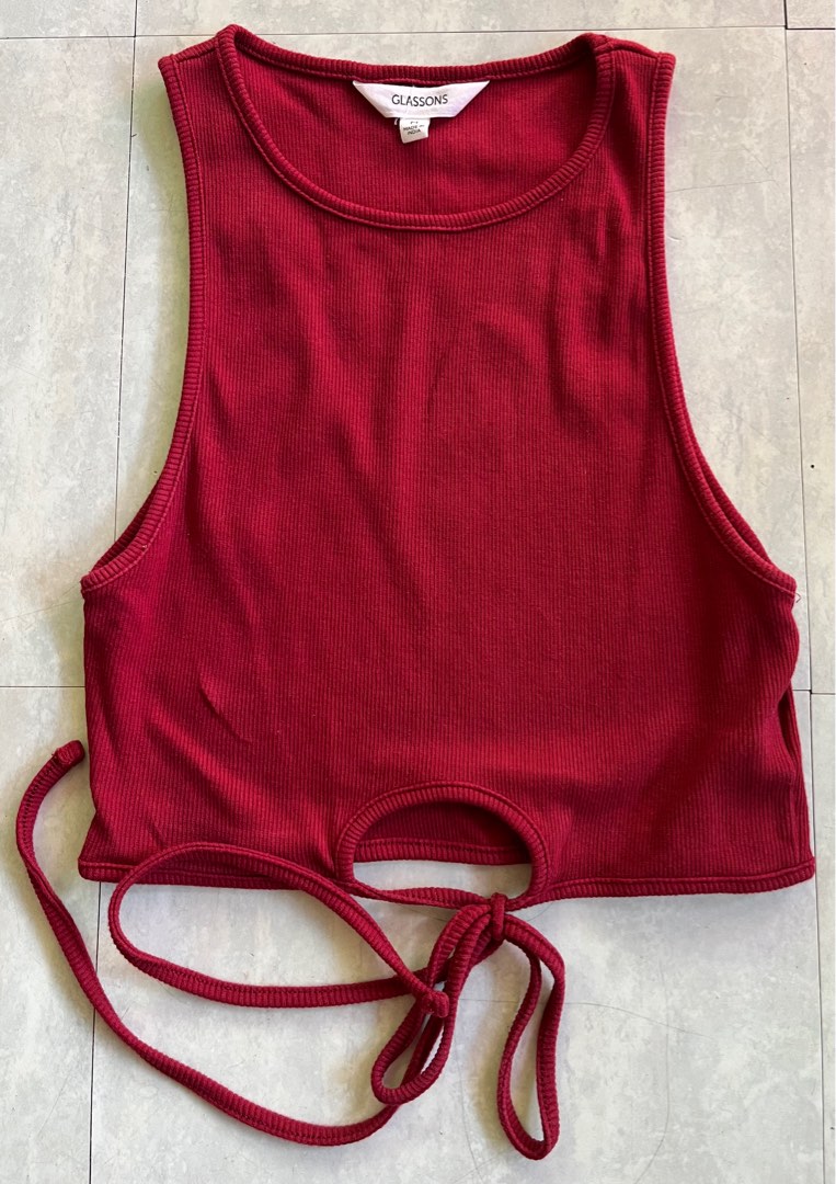 GLASSONS RED RACERBACK TANK TOP on Carousell