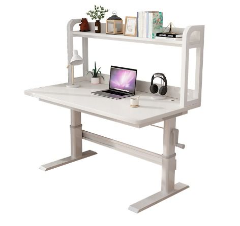 Height Adjustable Study Table with Bookshelf, Furniture & Home Living ...