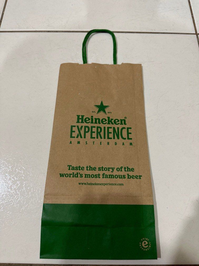 Heineken Experience Amsterdam Paper Bag, Food & Drinks, Beverages on ...