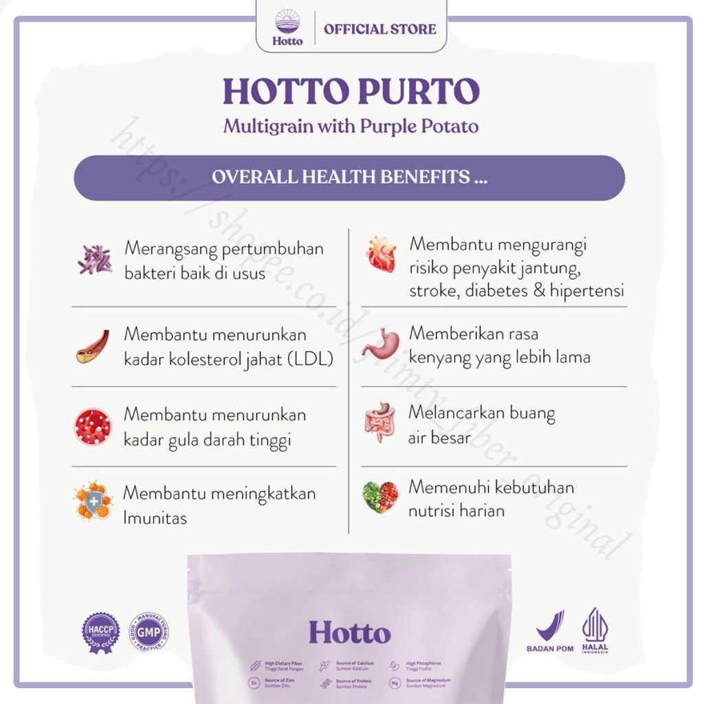 Hotto Purto Multigrain with Purple Potato - sachet / healthy instan ...