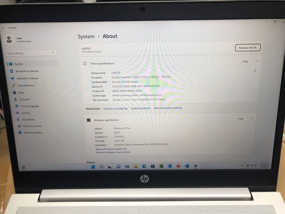 HP ProBook 450 G6 Processor: i7 8th Generation,Ram 16gb ssd 512gb ...
